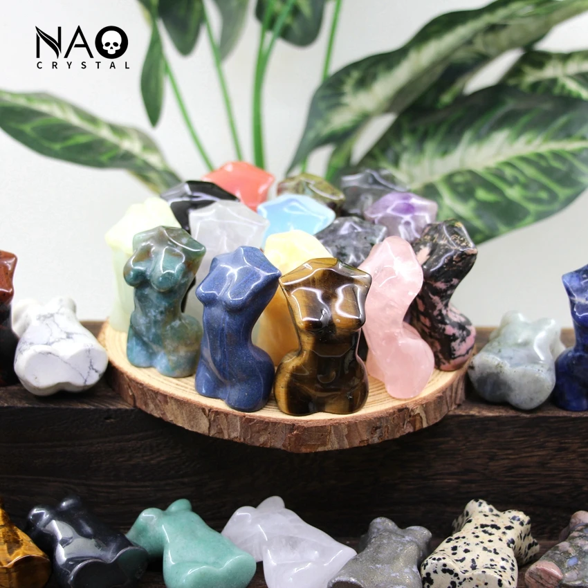 2-Sex-Lady-Model-Statue-Home-Decor-Carved-Gemstone-Healing-Crystal ...