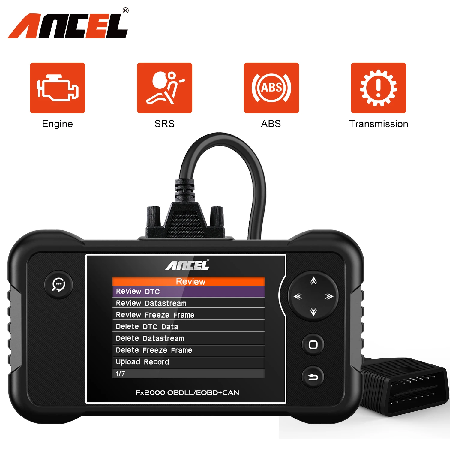 Ancel Fx2000 Obd2 Automotive Scanner Professional Abs Engine Transmission Airbag System For Obd ...