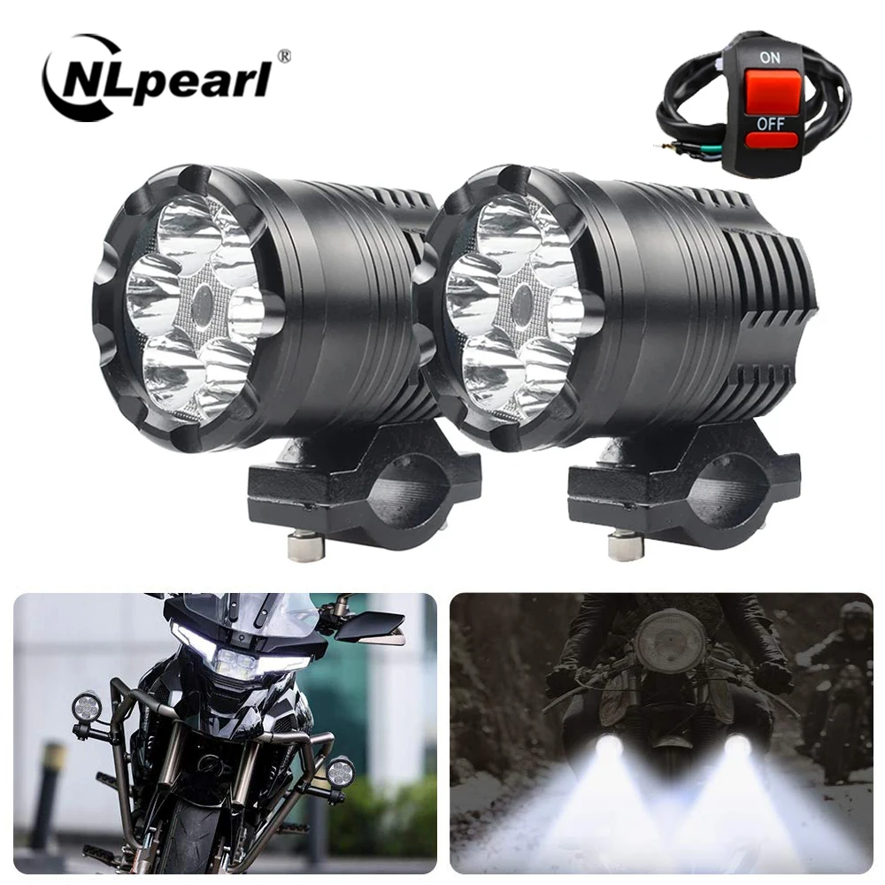 NLpearl 60W LED Motorcycle Headlight Universal Moto Spotlight ...