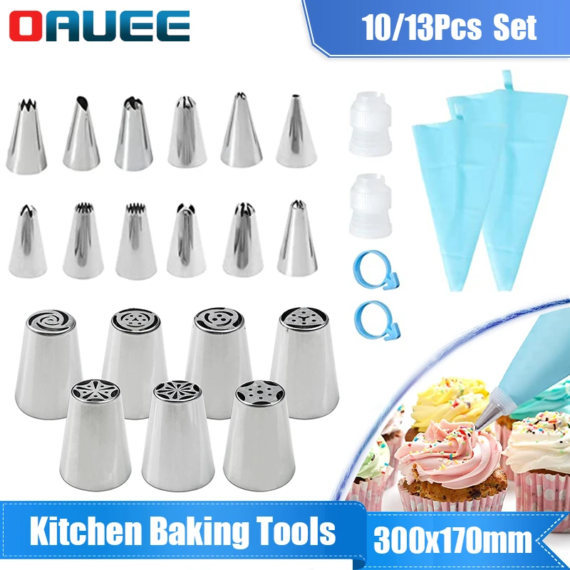 13Pcs/set Silicone Pastry Bag Icing Piping Cream Reusable Pastry Bags ...