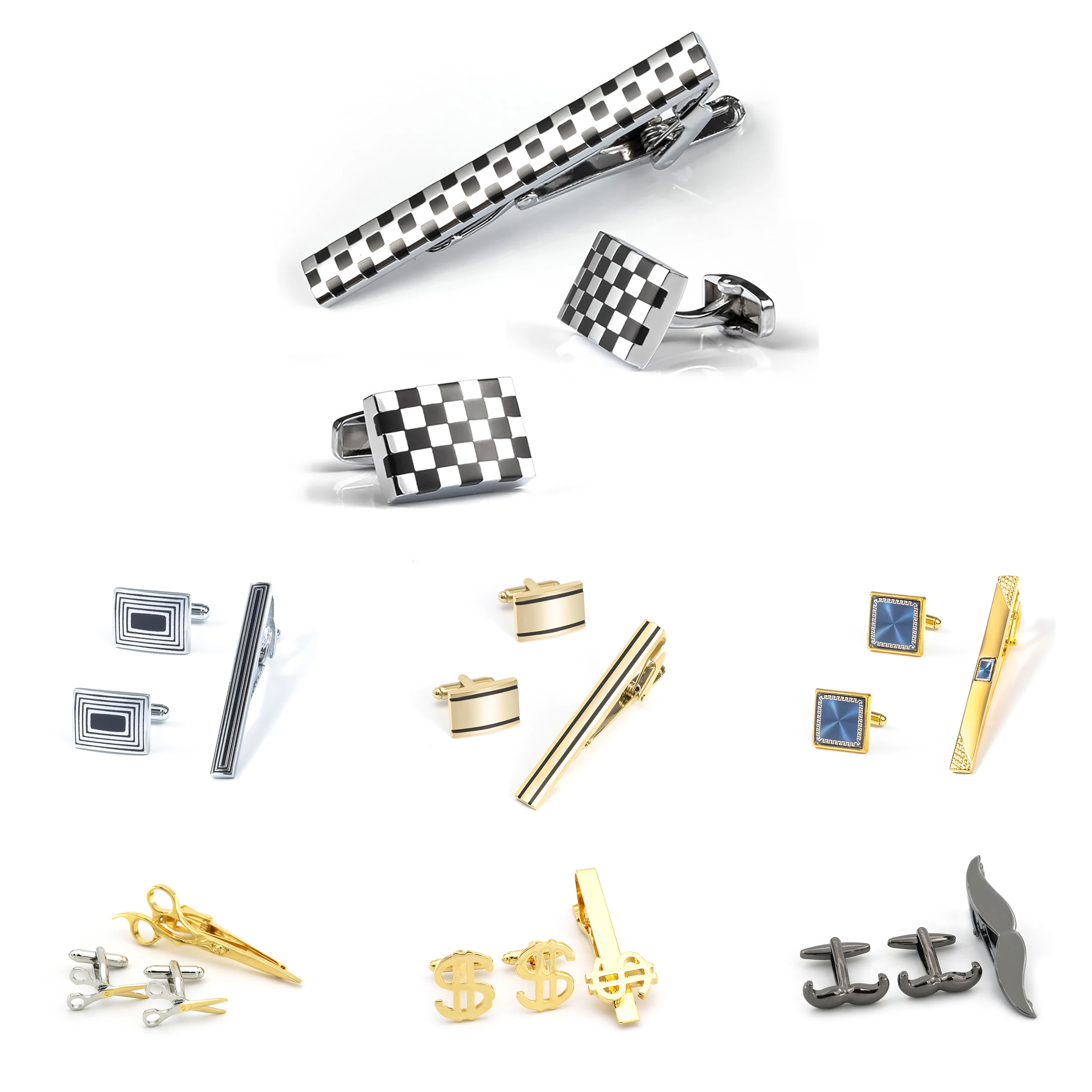Juego-de-clips-de-corbata-de-pu-o-de-alta-calidad-Pin-de-corbata-ancla ...