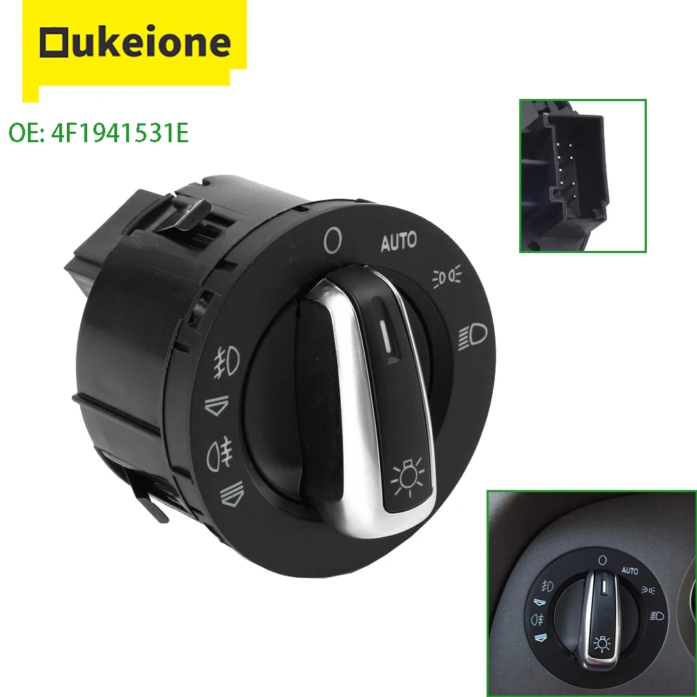 For Audi A6 S6 C6 RS6 Q7 Chrome Headlight Switch Control Fog Light ...