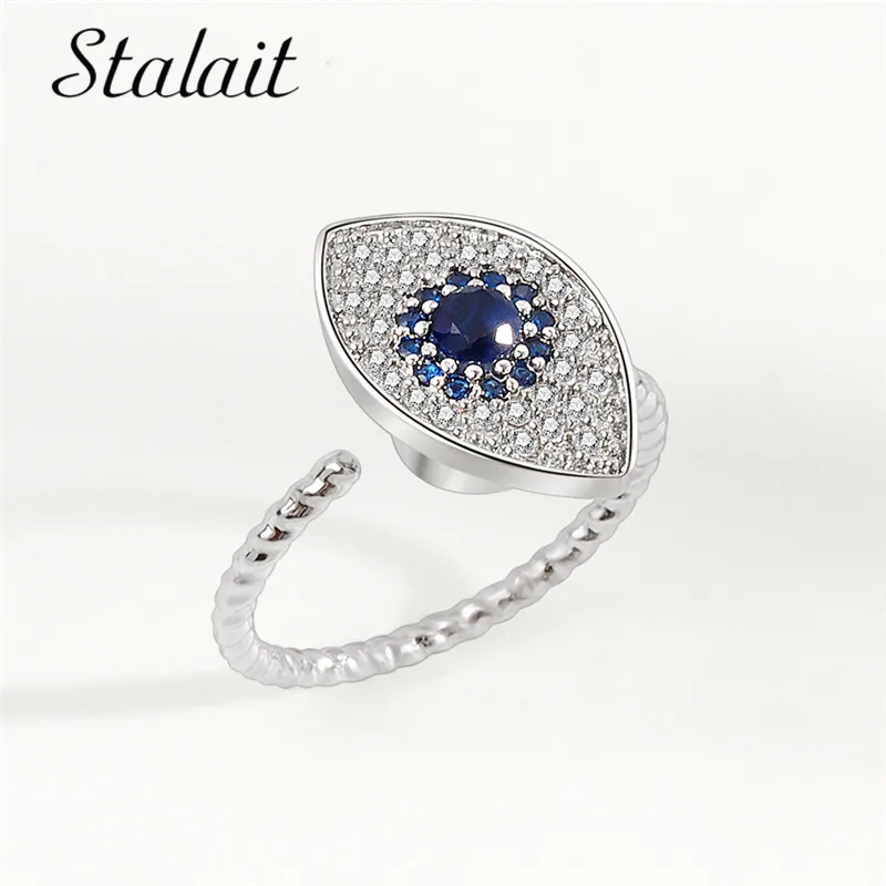Hot Ring Devil's Eye Rotating Rings Colorful Rhinestones Blue Evil Eyes ...