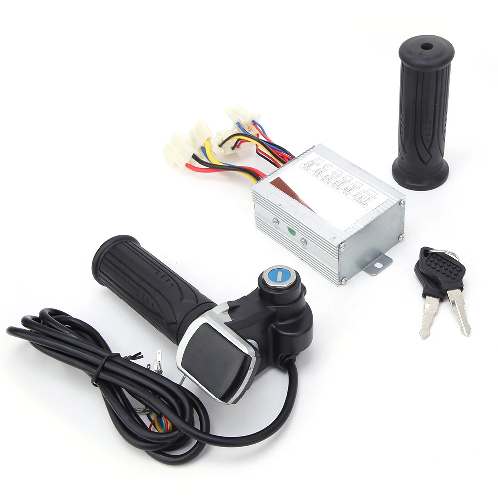 전기 자전거 브러시드 모터 컨트롤러 키트 36v 500w Lcd 디스플레이 패널 속도 회전 핸들 바 전자 자전거 스로틀 핸들 컨트롤러전기 자전거 부대용품