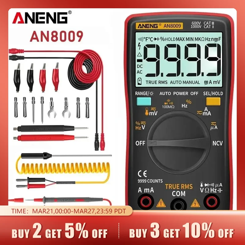 ANENG-AN8009-Digital-Multimeter-Transistor-Tester-Capacitor-True-RMS ...
