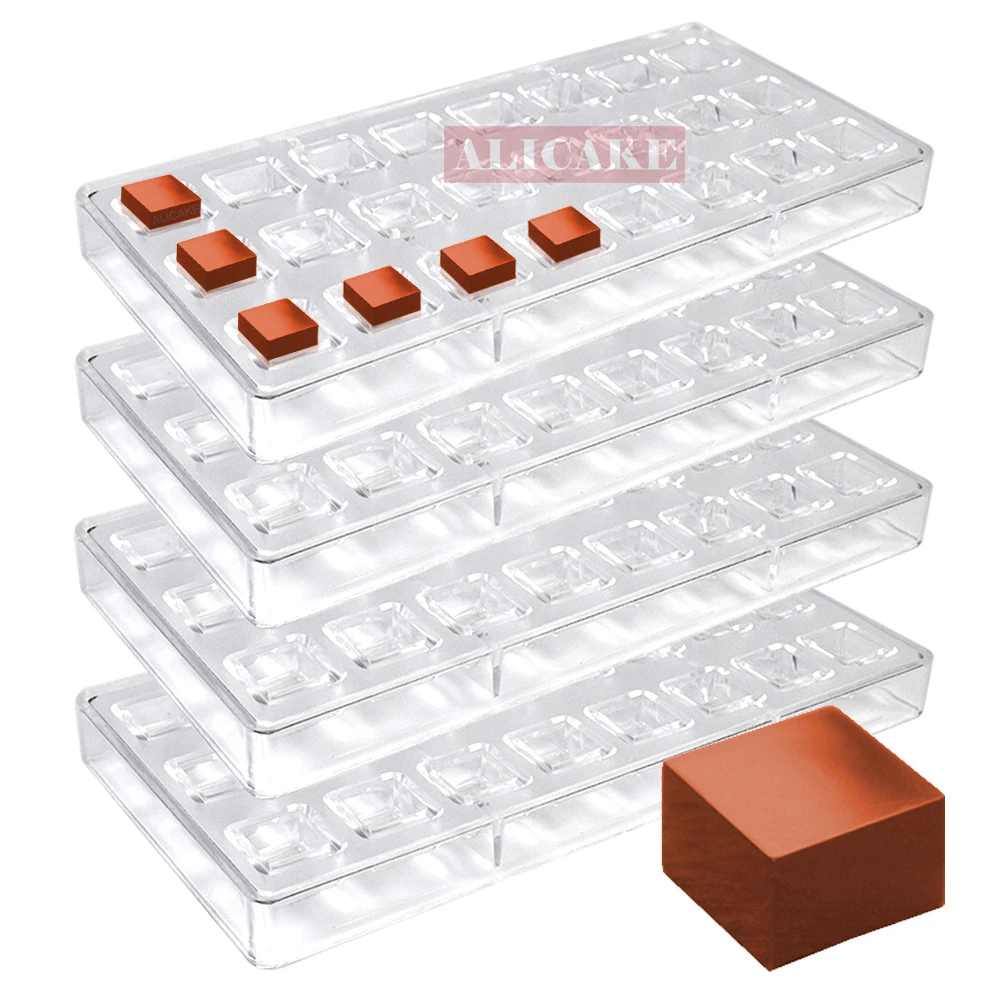 4Pcs Set Polycarbonate Chocolate Molds Block Rectangle Shape Candy ...