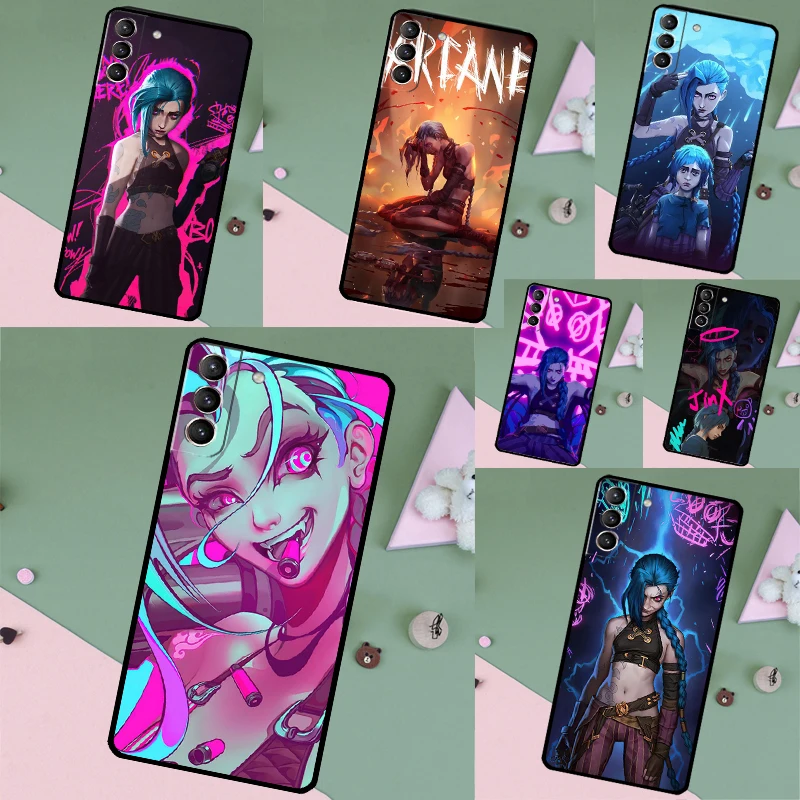 Anime-Arcane-Jinx-Capa-Phone-Case-For-Samsung-Galaxy-S21-S20-FE-S22-S23 ...