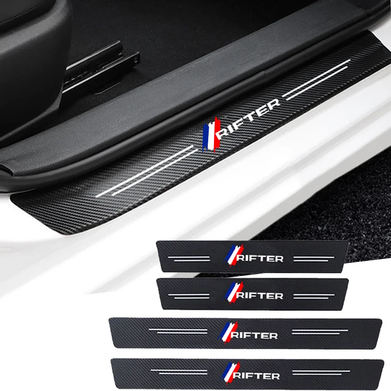 Car-Accessories-for-Peugeot-Rifter-Logo-Carbon-Fiber-Door-Threshold ...