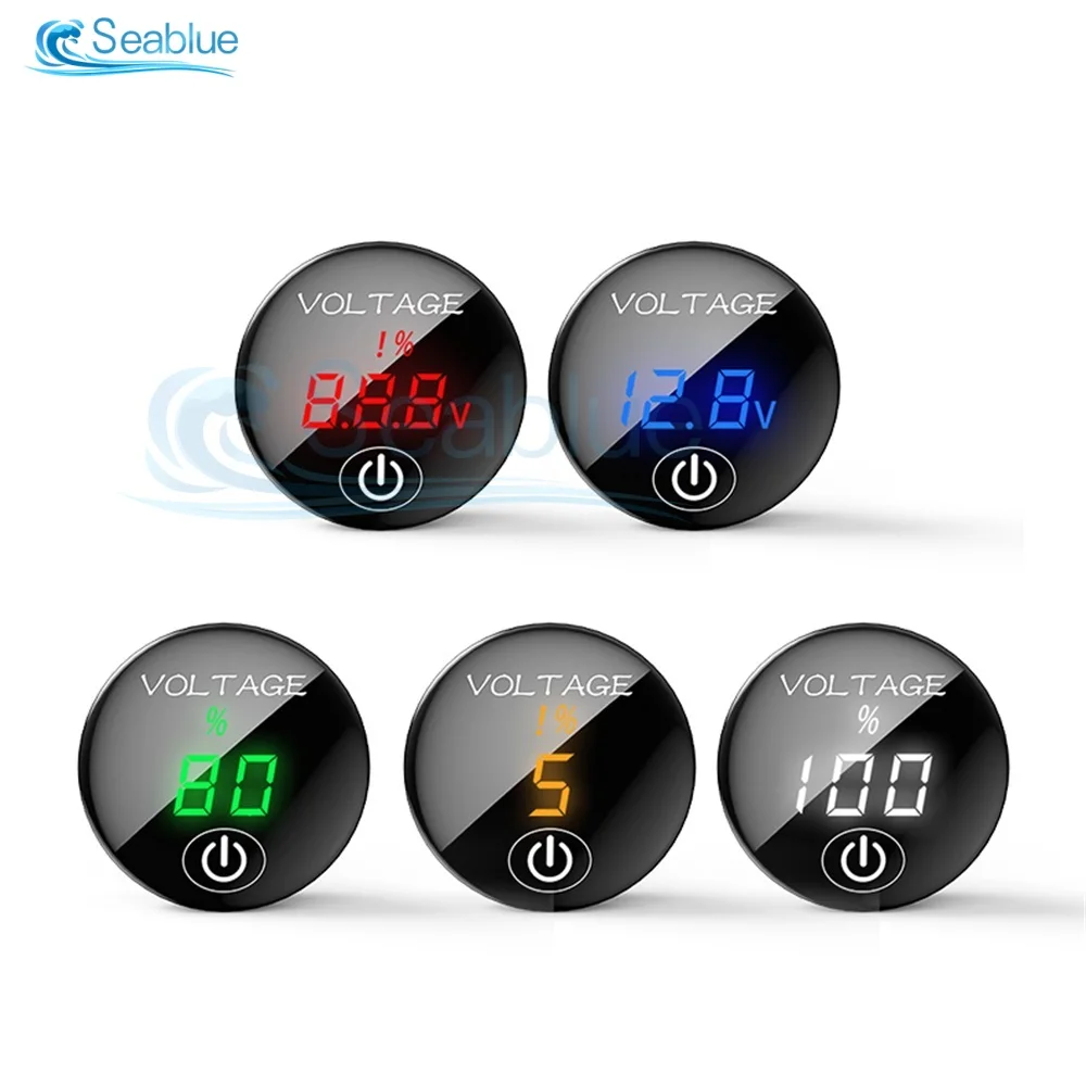 DC 5V 12V 24V 48V LED Panel Digital Car Motorcycle Voltmeter Battery ...