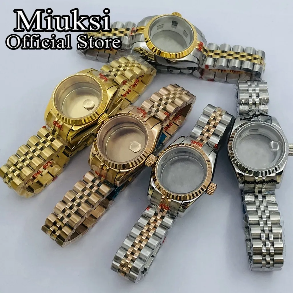 Miuksi-26mm-silver-gold-watch-case-sapphire-glass-silver-black-green ...