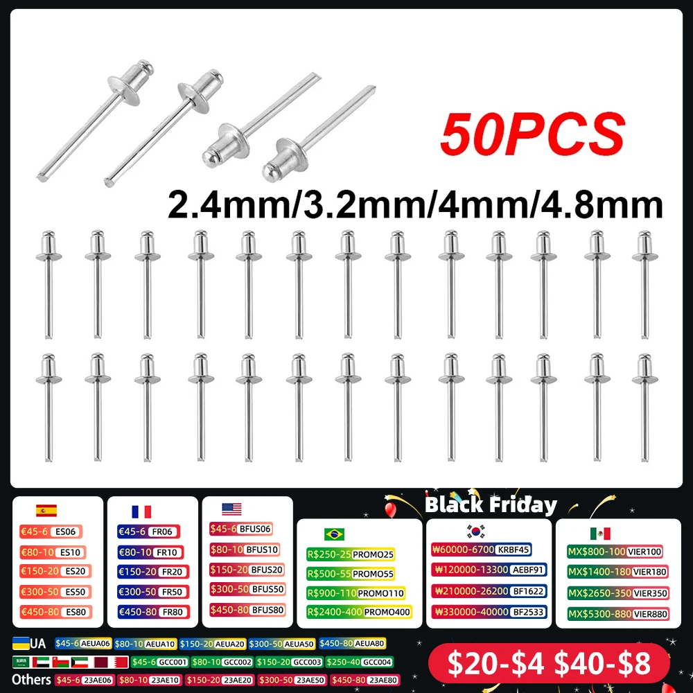 Remache-ciego-de-acero-inoxidable-2-4-remache-de-tracci-n-de-cabeza ...