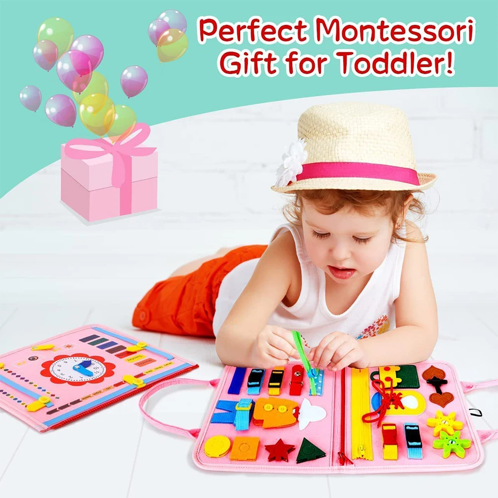Busy-Board-Toy-For-Toddlers-Felt-Dressing-Learning-Cloth-Book-Early ...