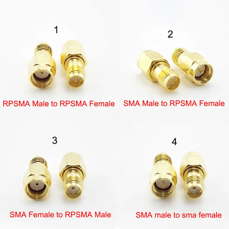 2PCS-SMA-RPSMA-Male-to-RPSMA-Female-male-Connector-Adapter-SMA-Female ...
