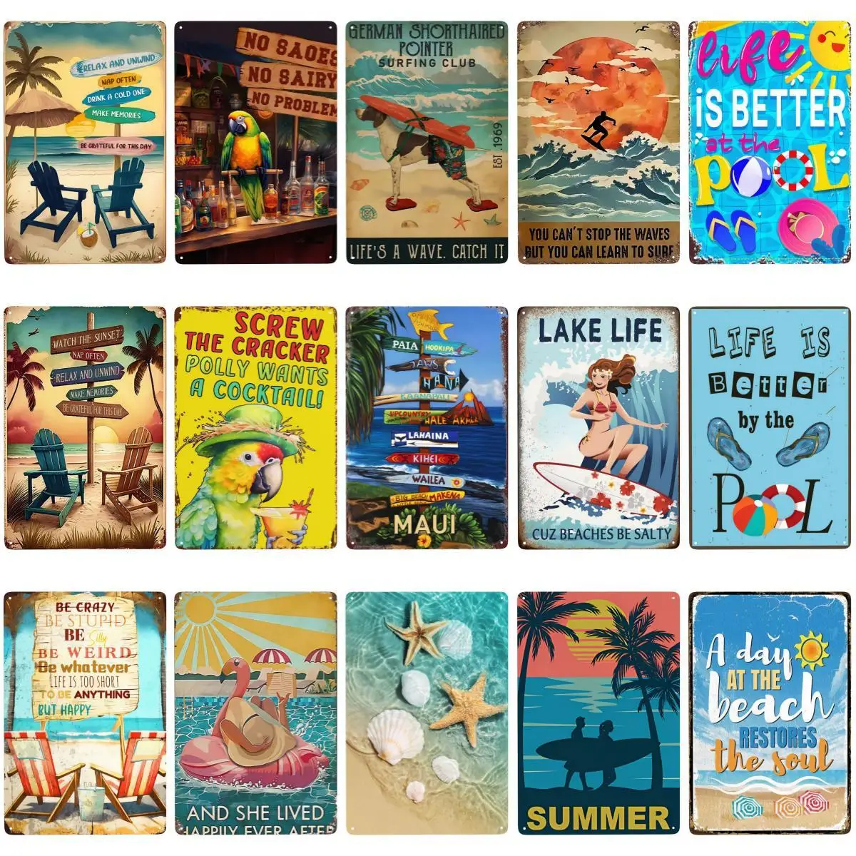 1pc-Retro-Signs-Summer-Beach-Metal-Sign-Seaside-Beach-Surfer-Surf-Shop ...