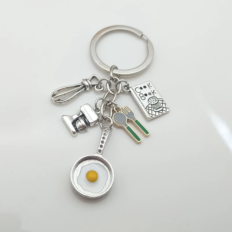New Cooking Keychain Home Cooking Key Ring Fried Egg Pan Blender Cook ...