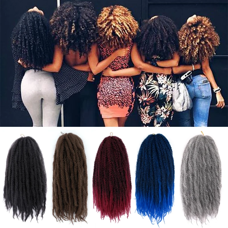 18 inch Afro Kinky Braiding Hair Synthetic Crochet Marly Braids Hair ...