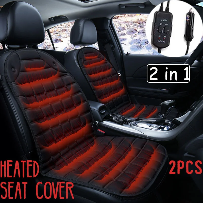 Double-Seat-12V-Universal-Fast-Electric-Heated-Adjustable-Car-Heated-Seat-Cover-Winter-Pad ...
