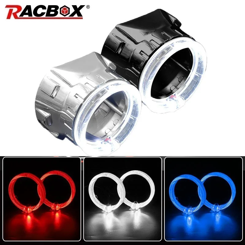 LED Daytime Running Lights Angel Eye Ring Halo With Black Silver Shroud ...