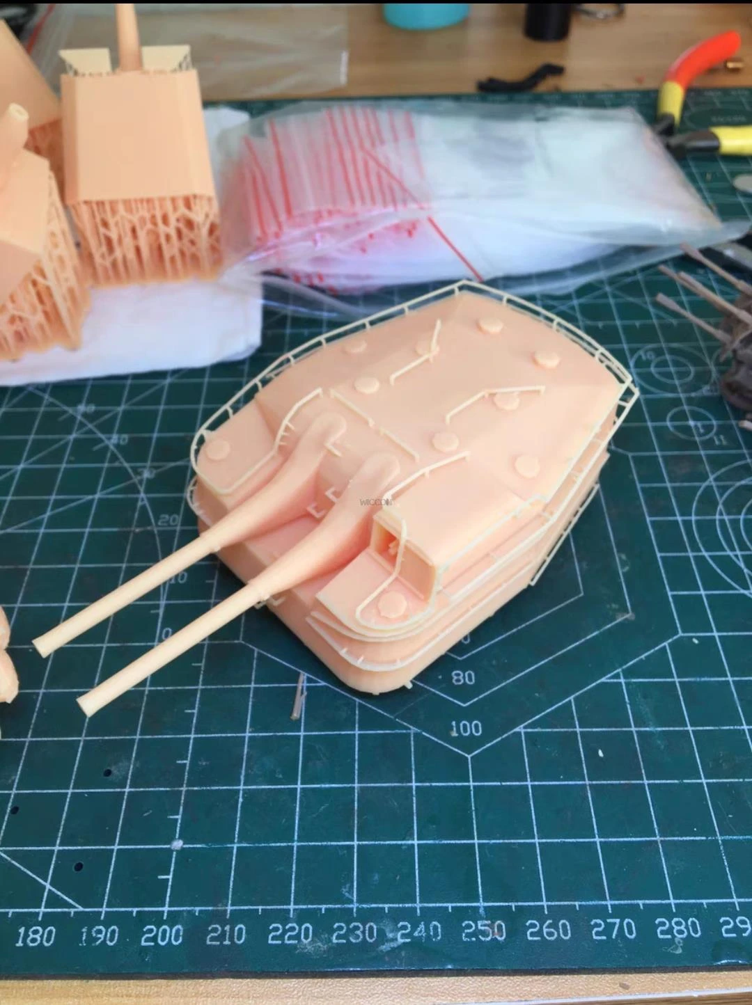 Main Gun And Torpedo Launcher 3D Printed Toy Assembly Model Hobby 1/72 ...