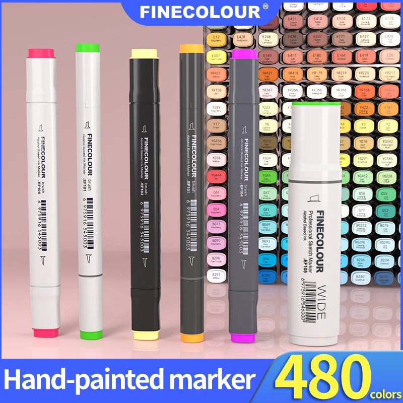 FINECOLOUR-Hand-painted-Markers-EF100-EF101-EF102-Art-Marker-Set-Dual ...