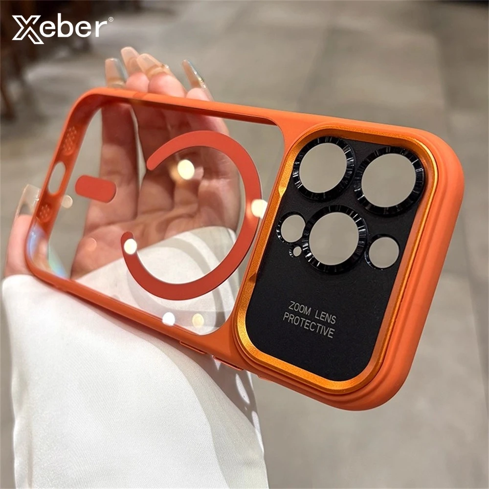 Luxury Magnetic Metal Lens Bumper Protection Case For iPhone 17 16 15 ...