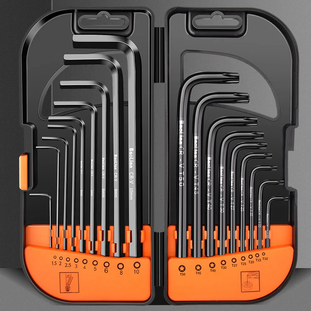 BaoLian-18-Piece-Hex-Key-Set-Allen-Wrench-Set-Heat-Treated-Steel-With ...