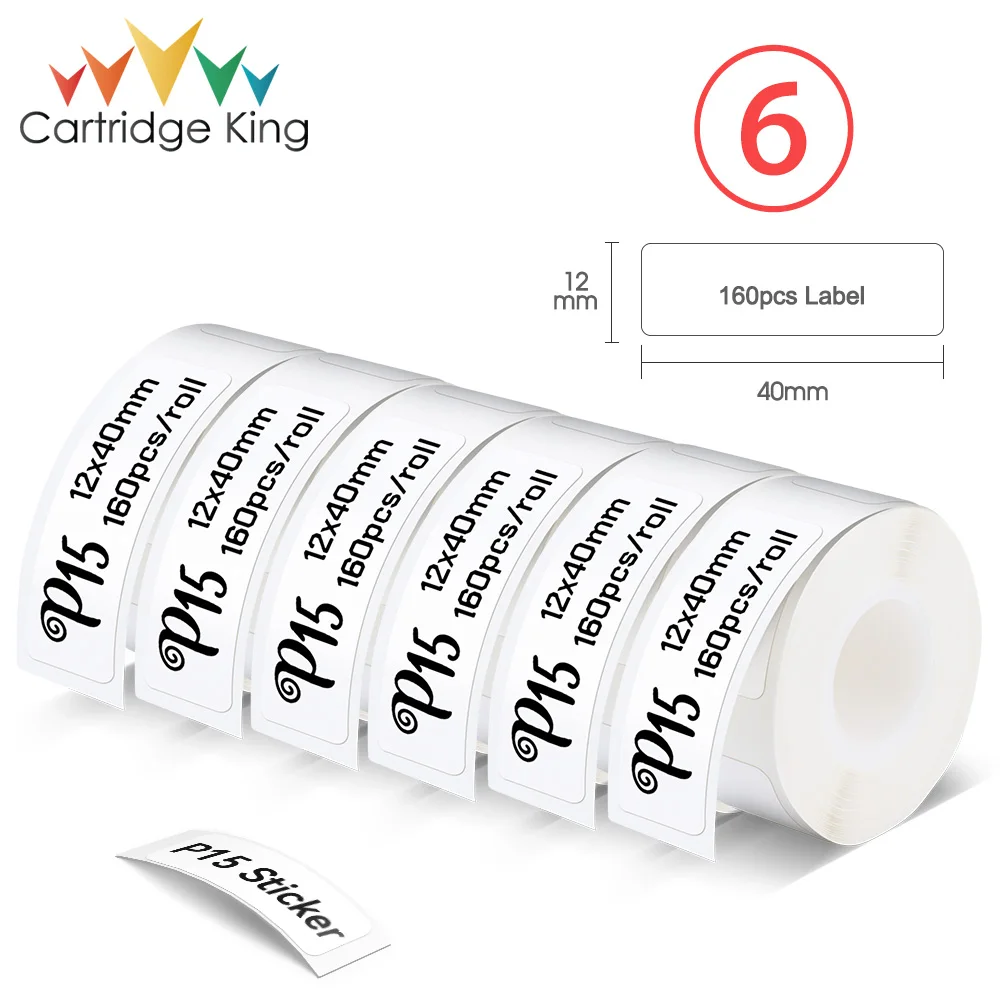 3-6PK-White-Label-Tape-for-P15-Label-Maker-Thermal-Printer-Paper ...