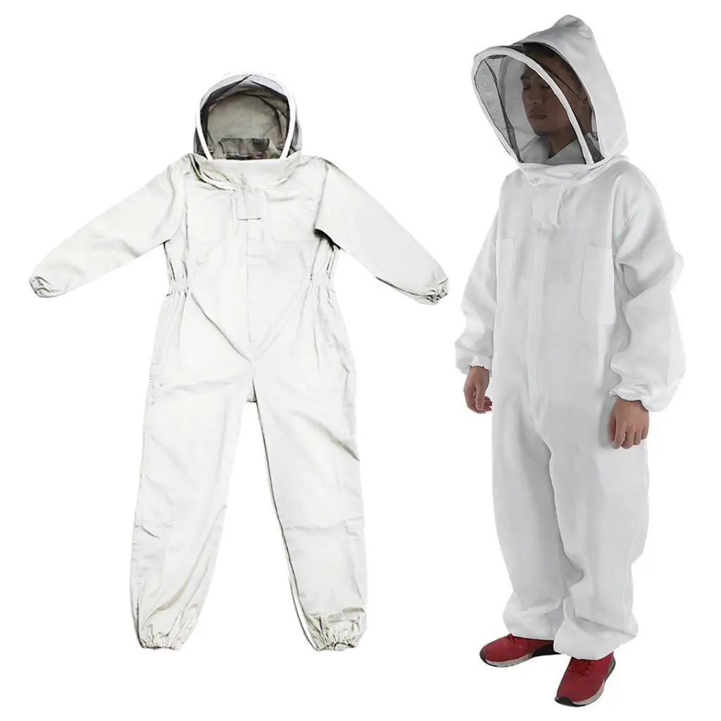 Professional Beekeeper Suit Full Body Hooded Suit Veil Hat Youth Apiary ...