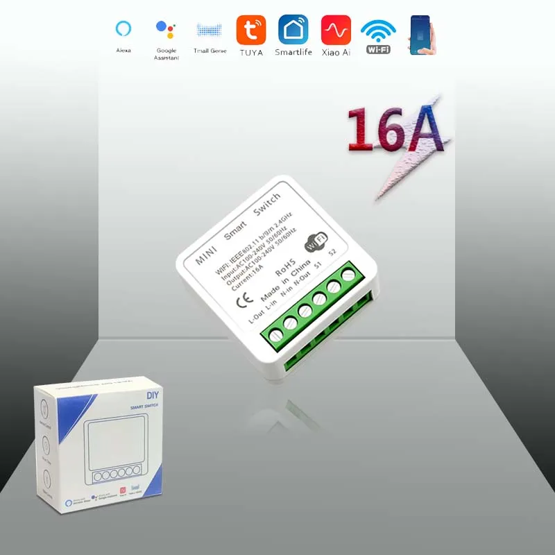 16A-Tuya-WiFi-Switch-Module-Smart-Life-Remote-Voice-Control-Smart-Light ...