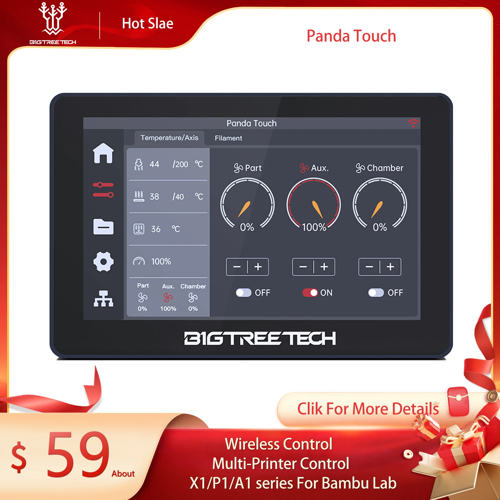 BIGTREETECH-Panda-Touch-5-Inch-Touch-Screen-Wifi-Display-For-Bambulab-P1P-P1S-Multi-Printer ...