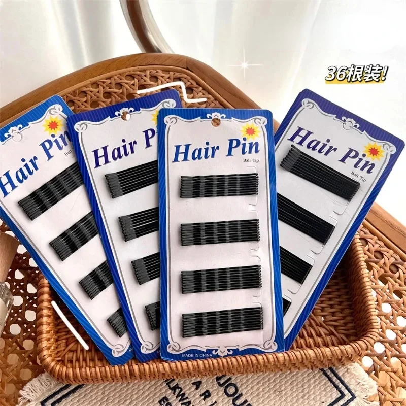 36pcs/set Black One Line Clip Metal Hair Clips Hairpin Hair Waved ...