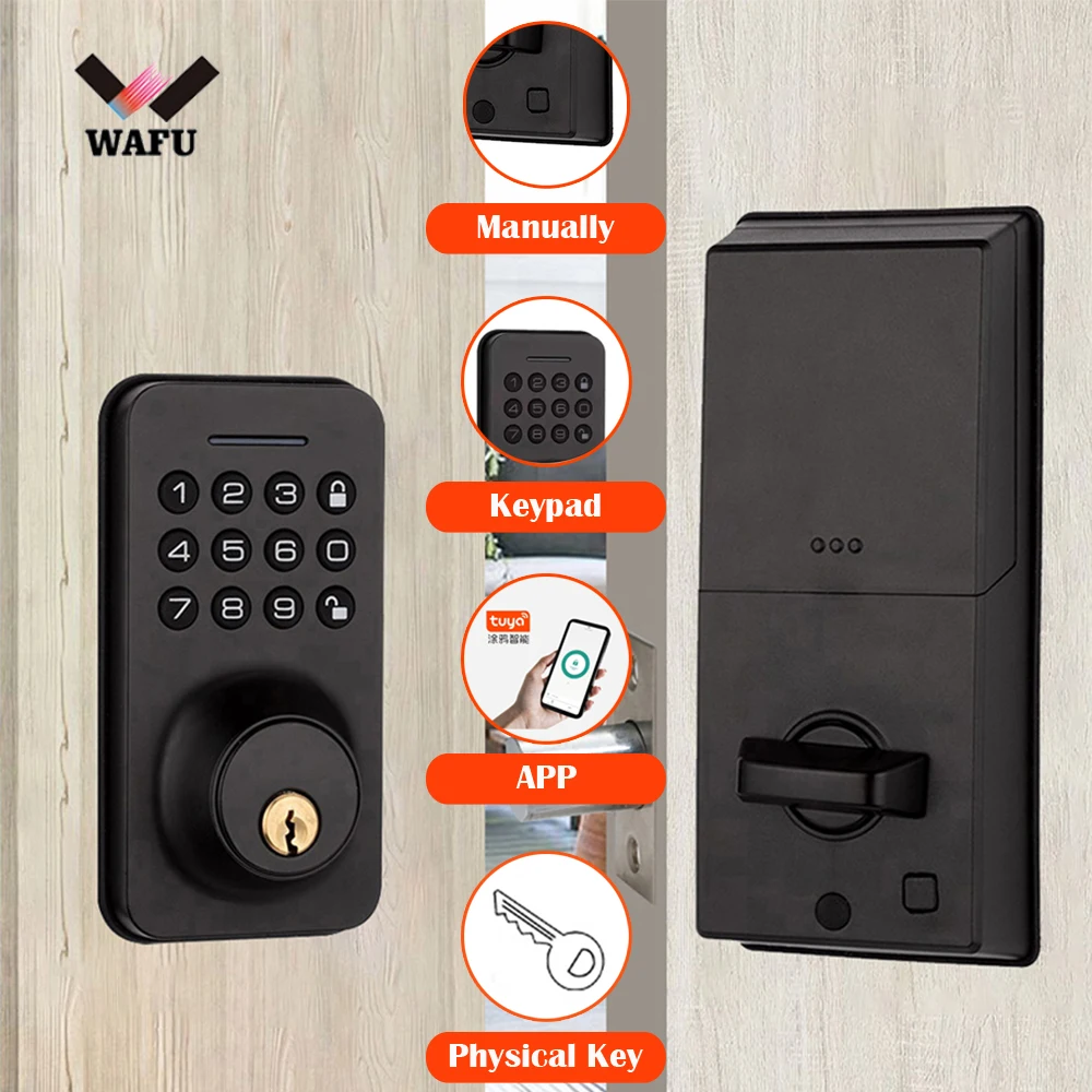 WAFU Smart Door Lock Password Key Tuya APP Remote Unlock Bluetooth Connection for Homes ...