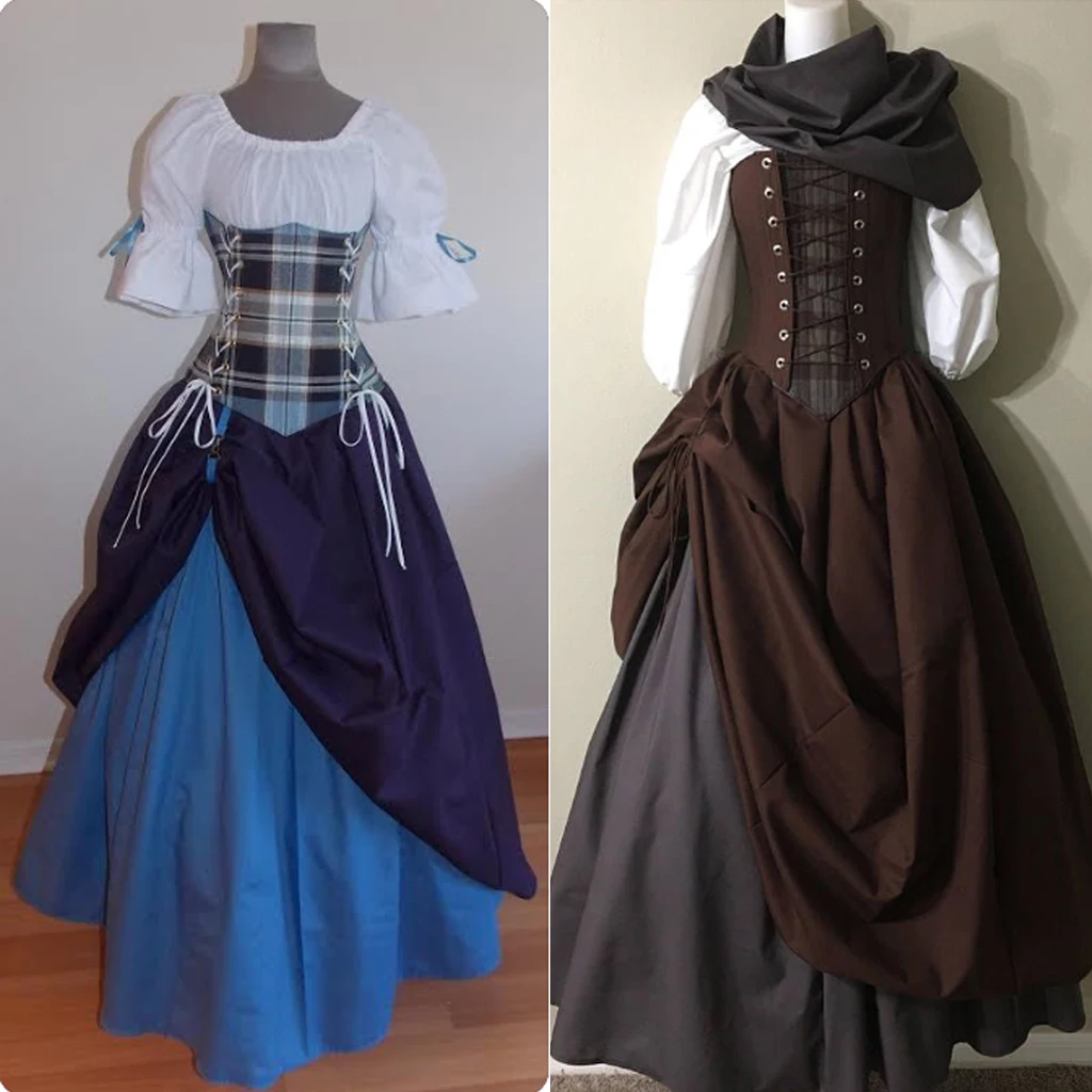Outlander Claire Randall Fraser Cosplay Costume Lady Highland dress ...