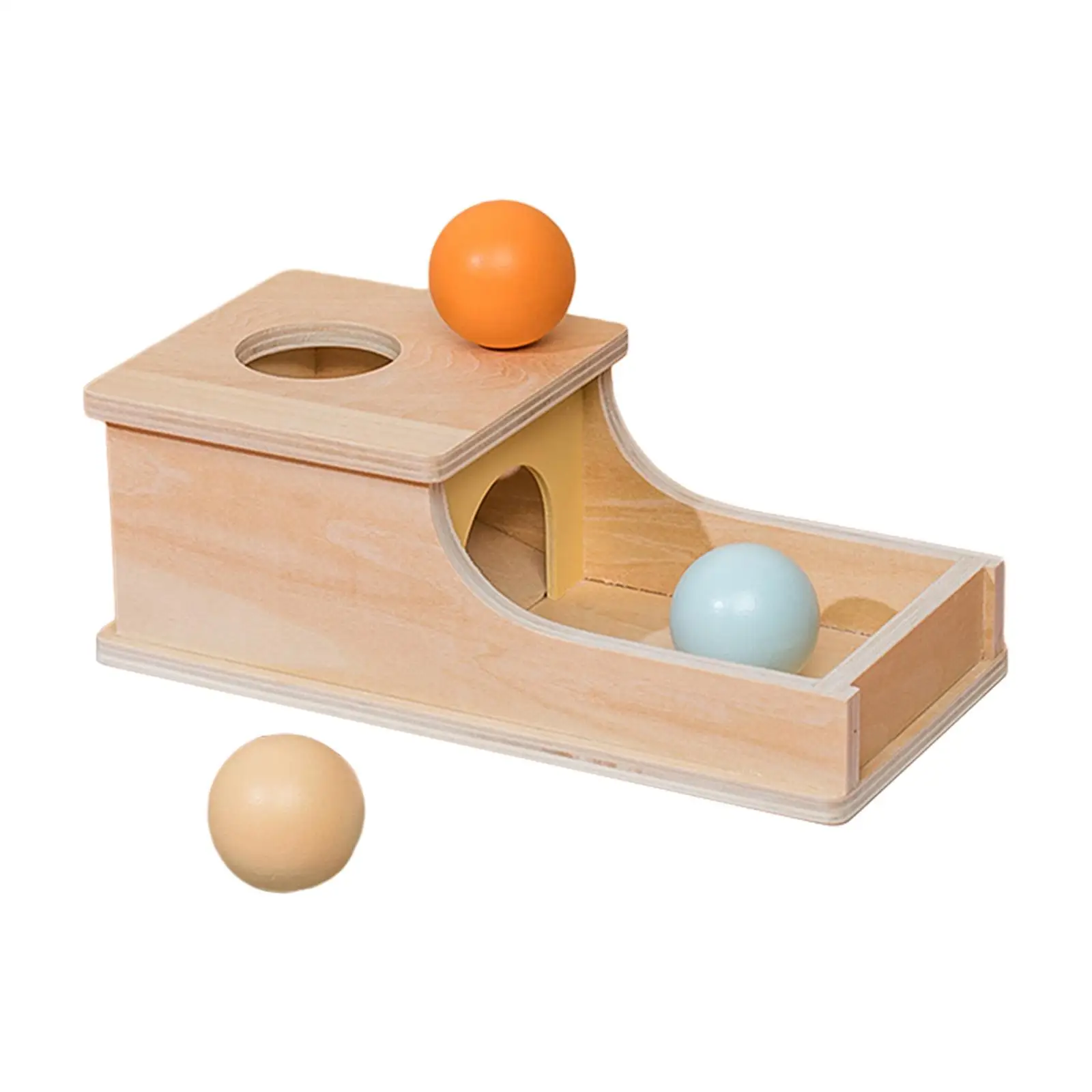 Wooden-Object-Permanence-Box-with-Tray-Three-Balls-Montessori-Toys-Ball ...