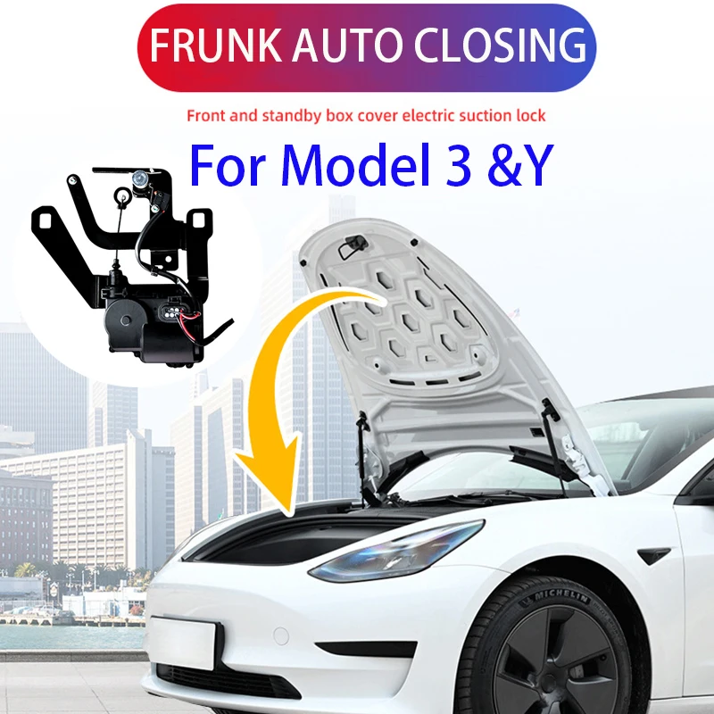 Front Spare Box Electric Lock Soft-closing For Tesla Model 3 Y 2017 ...
