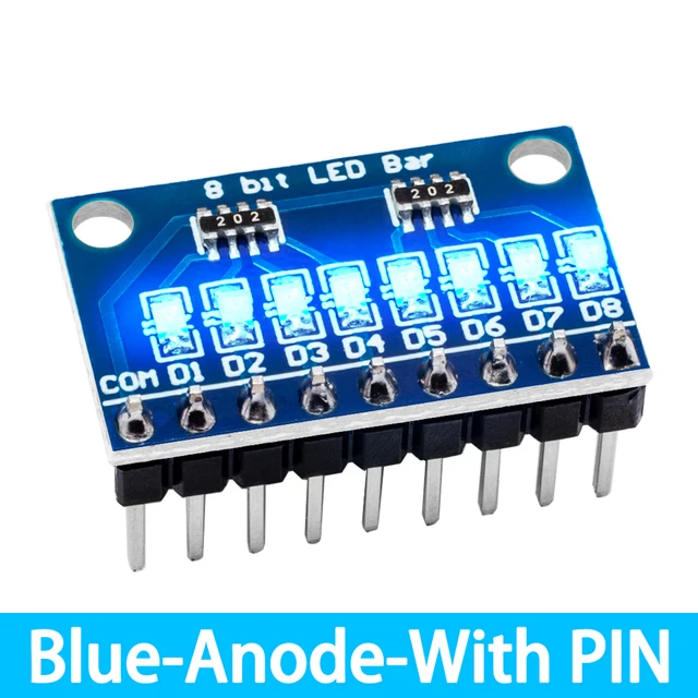 3.3V 5V 8 Bit Blue / Red Common Anode / Cathode LED Indicator Module Diy Kit For Arduino NANO ...