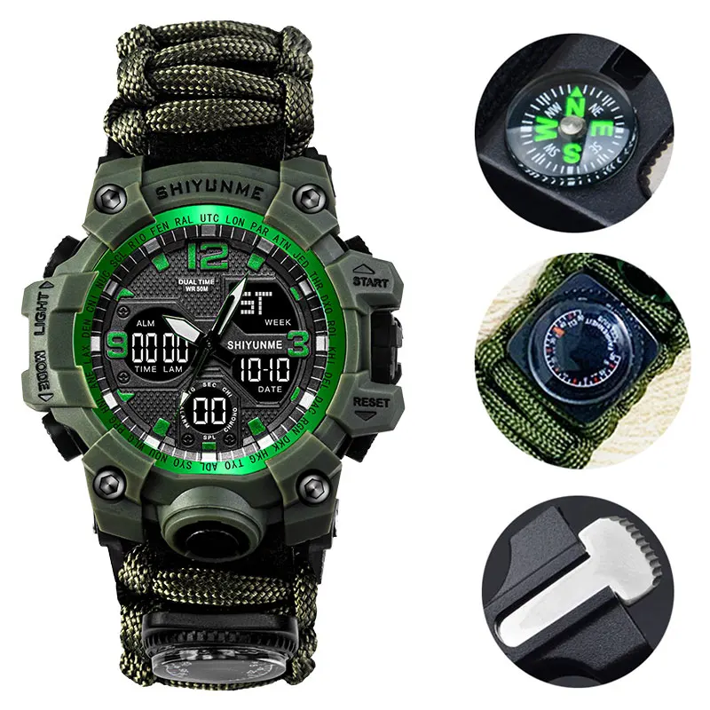 SHIYUNM New Men Military Sports Digital Watches Compass Outdoor ...