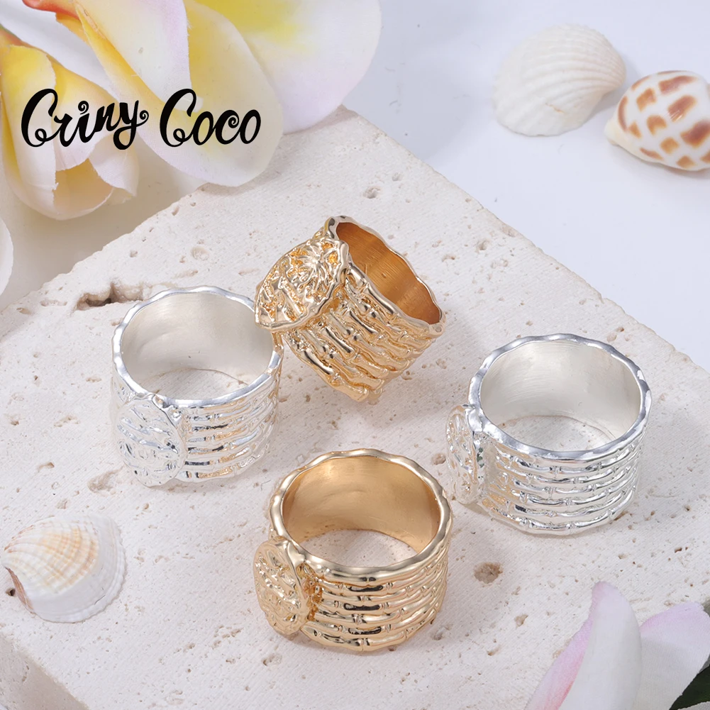 Cring-Coco-Gold-Color-Silver-Plated-Hawaiian-Finger-Rings-Coconut-Tree ...