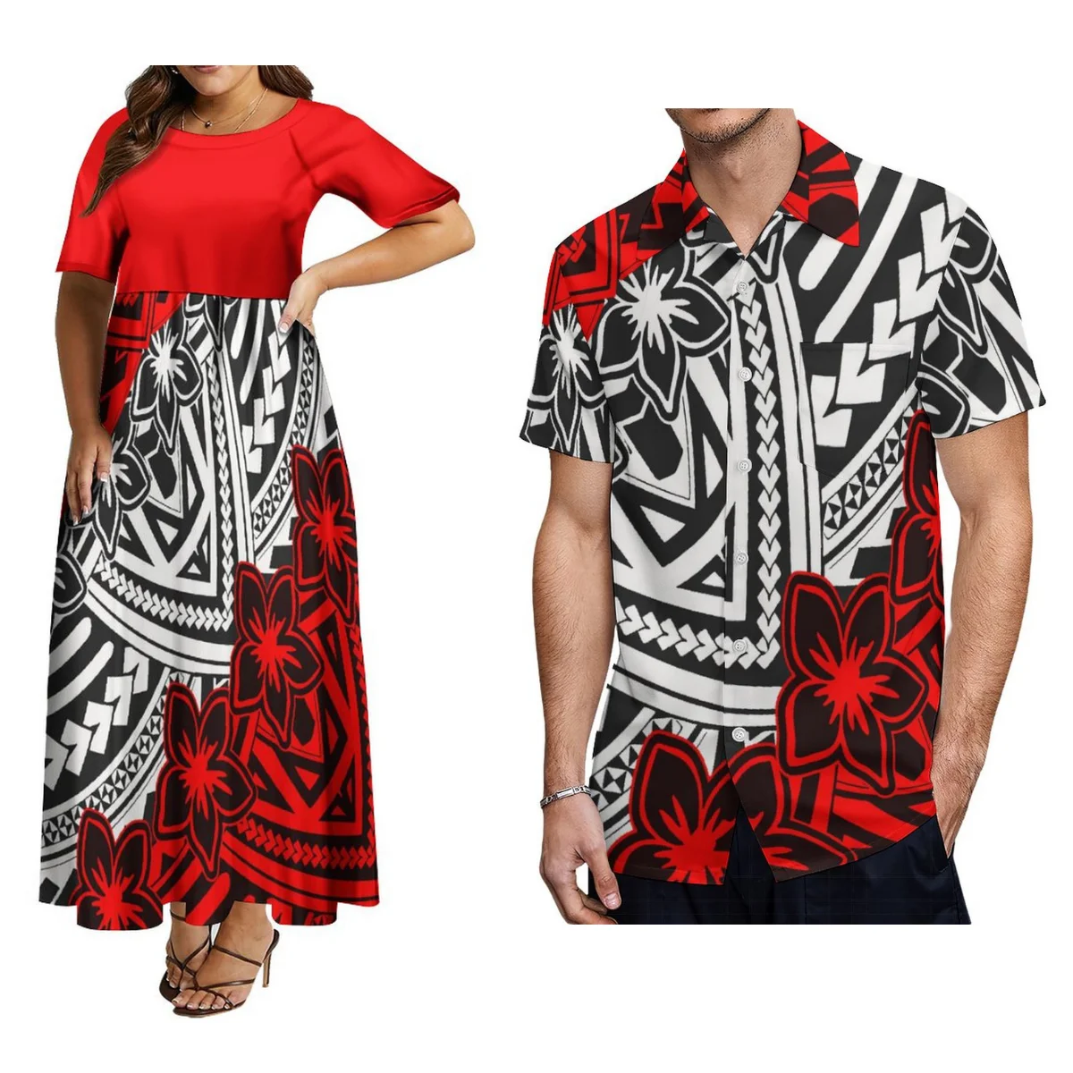 Samoan Couple Suit Polynesian Island-Style Stylish Women'S Short ...