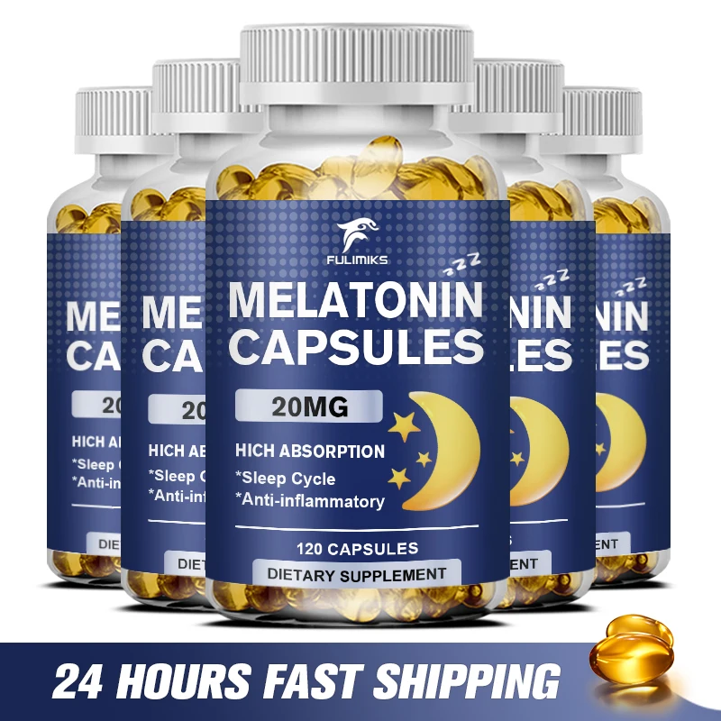 Melatonin-Capsules-Supplement-20mg-Contains-Vitamin-C-Theanine-Extract ...