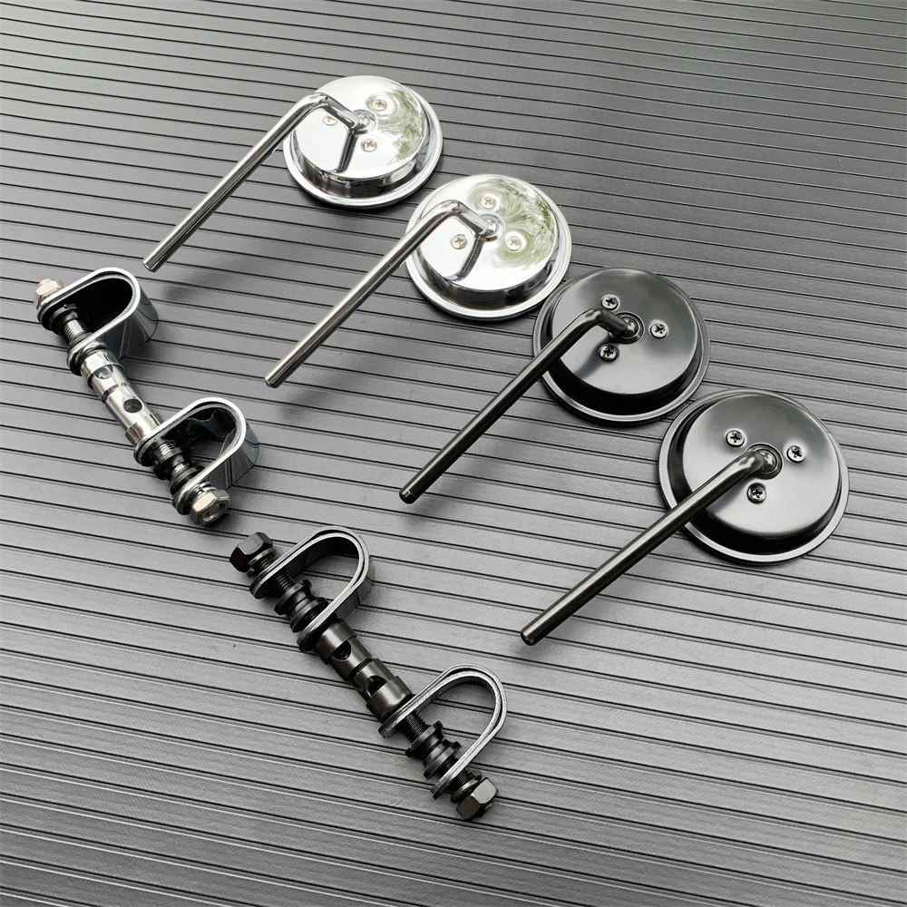 Motorcycle-Rearview-Mirror-Stainless-Steel-Mirror-Classic-Retro-Vintage ...