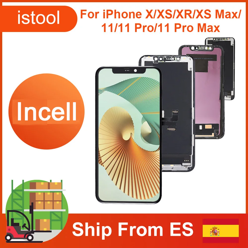 Incell pantalla LCD para iPhone X XR XS Max 11 XS, digitalizador de pantalla táctil 3D ...
