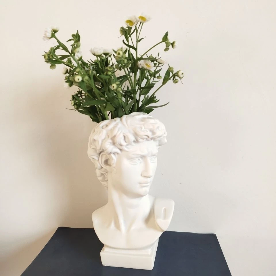 Epoxy Resin Silicone Mold David Head Vase Silicone Molds Pot Gypsum ...