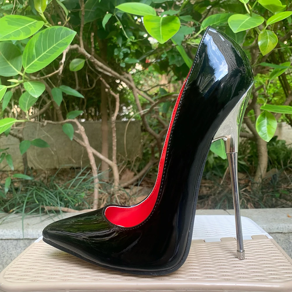 Shiaopick-16cm-Extreme-Metal-High-Heels-Stilettos-Women-Glitter-Plated ...