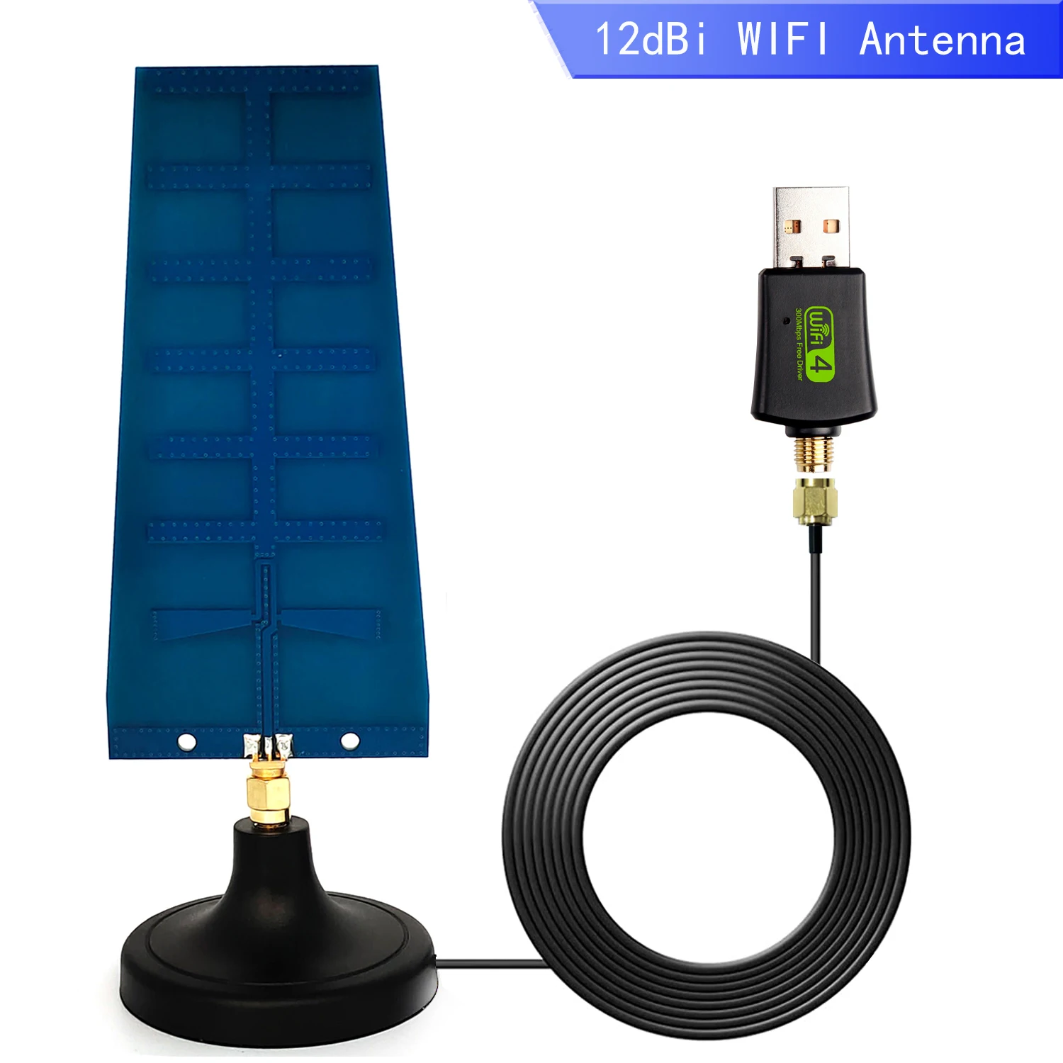 WIFI-USB-kablosuz-kart-PCI-E-adapt-r-2M-harici-uzatma-kablosu-12dBi-2 ...