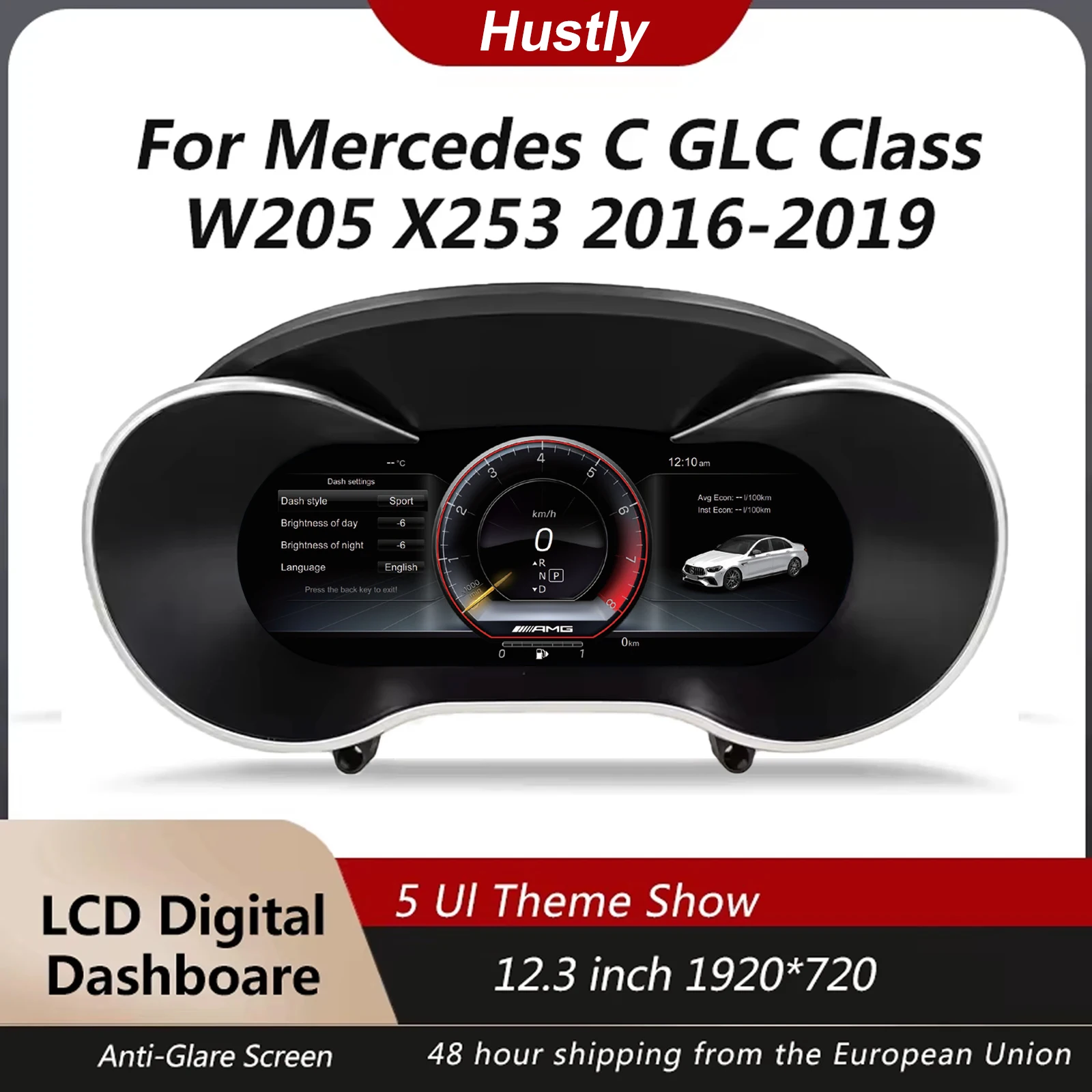 Digital instrument cluster suitable for Mercedes-Benz C/GLC W205/W253 ...
