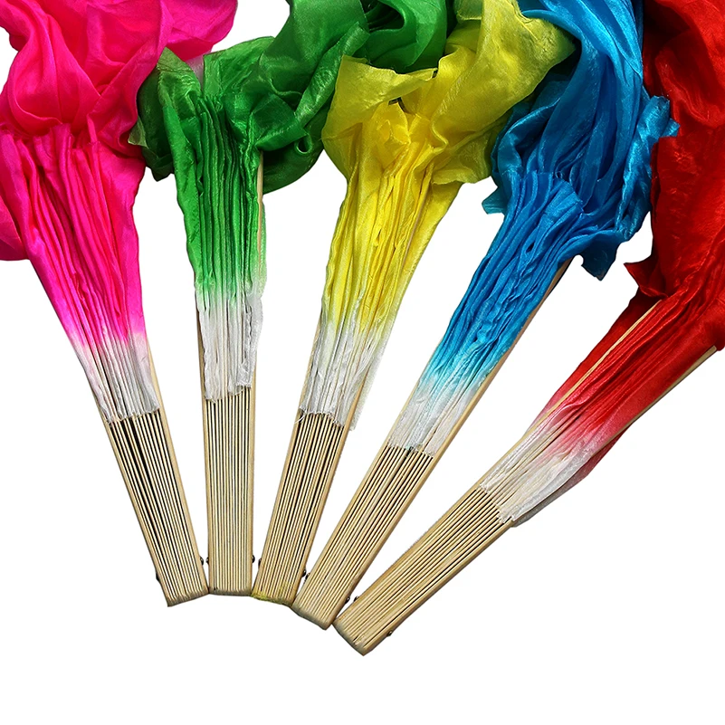 1-8m-Hand-Made-Colorful-Silk-Fans-Dancing-Bamboo-Long-Silk-Fans-Tools ...