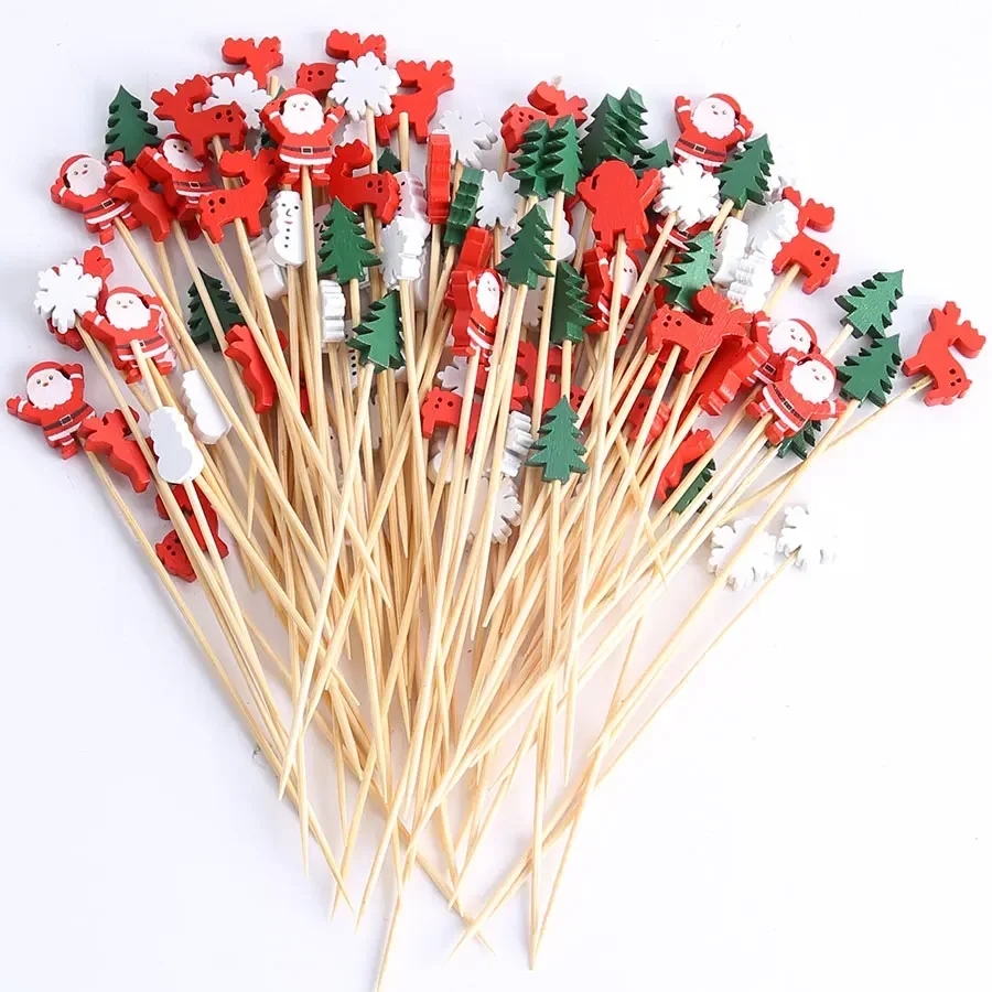 100PCS-food-christmas-toothpick-decorative-Christmas-parties-fruit ...