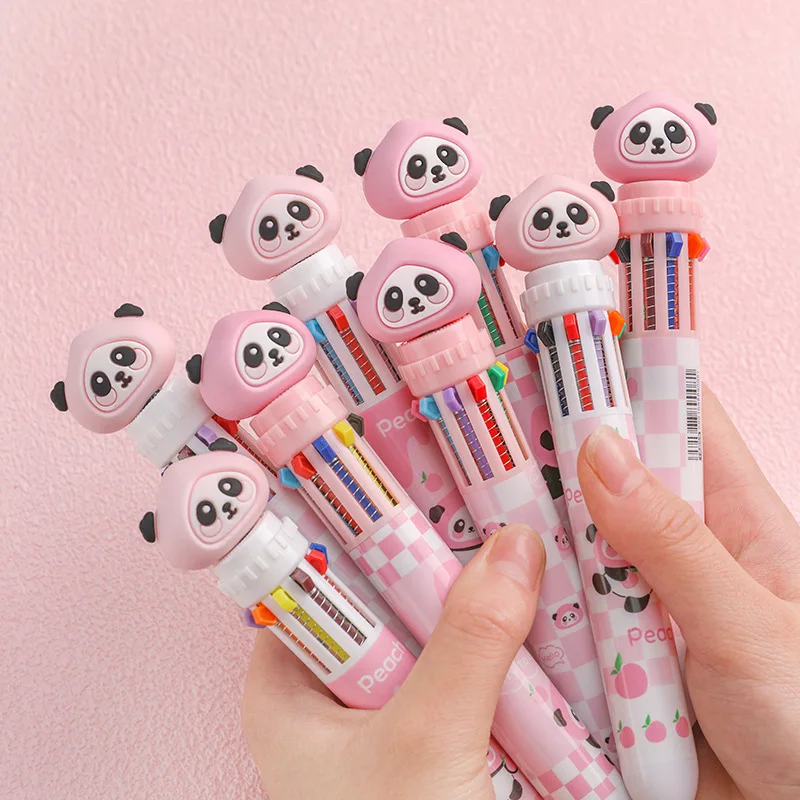 10-Colors-Cute-Cartoon-Panda-Ballpoint-Pen-School-Office-Supply ...
