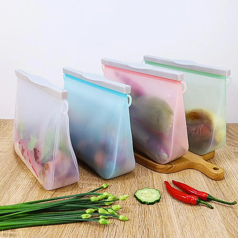 Reusable Food Storage Bags Vegetable Fruit Freezer Gallon Bag Snack ...
